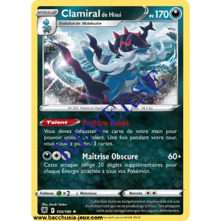 Carte Pokémon EB10 100/189 Clamiral de Hisui HOLO Reverse